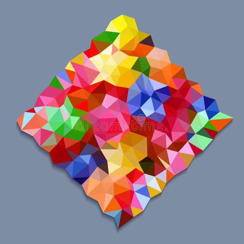 Rainbow Color Triangles in Square Shape on Gray Background Stock Vector ...