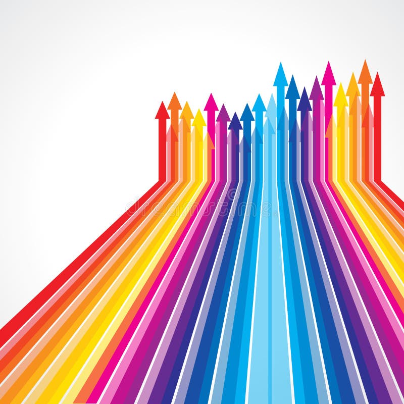 Rainbow Color Upwards Arrow Stock Vector - Illustration of button ...