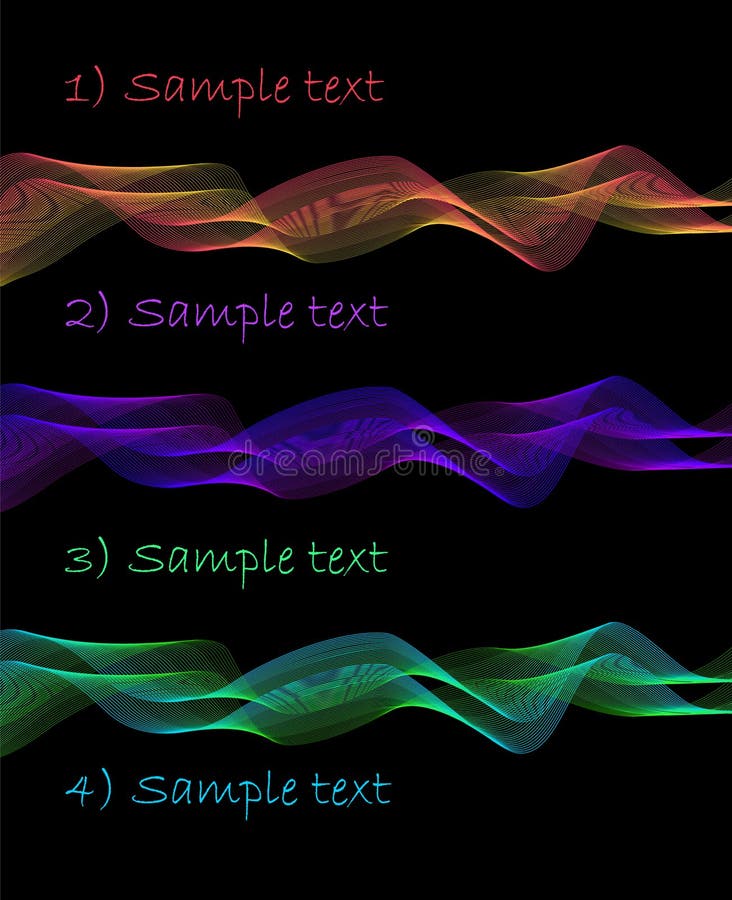 Rainbow Color Wave Curves Four Option Steps Sample Text Layout T Stock ...