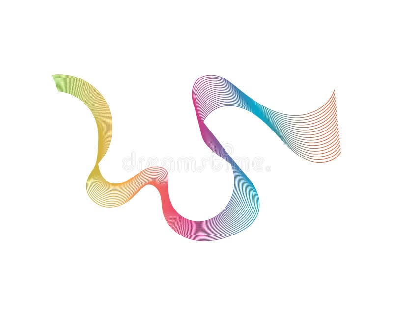 Rainbow Color Wave Line Template Background Stock Vector - Illustration ...