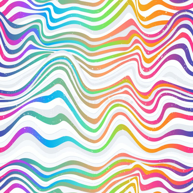 Rainbow Color Wave Seamless Pattern Stock Vector - Illustration of ...
