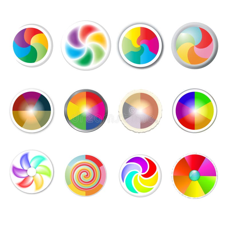 Rainbow Color Web Button Set Stock Vector - Illustration of graphic ...