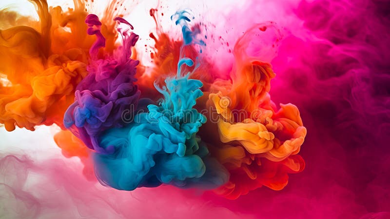 Rainbow of Acrylic Ink in Water. Color Explosion Stock Image - Image of ...