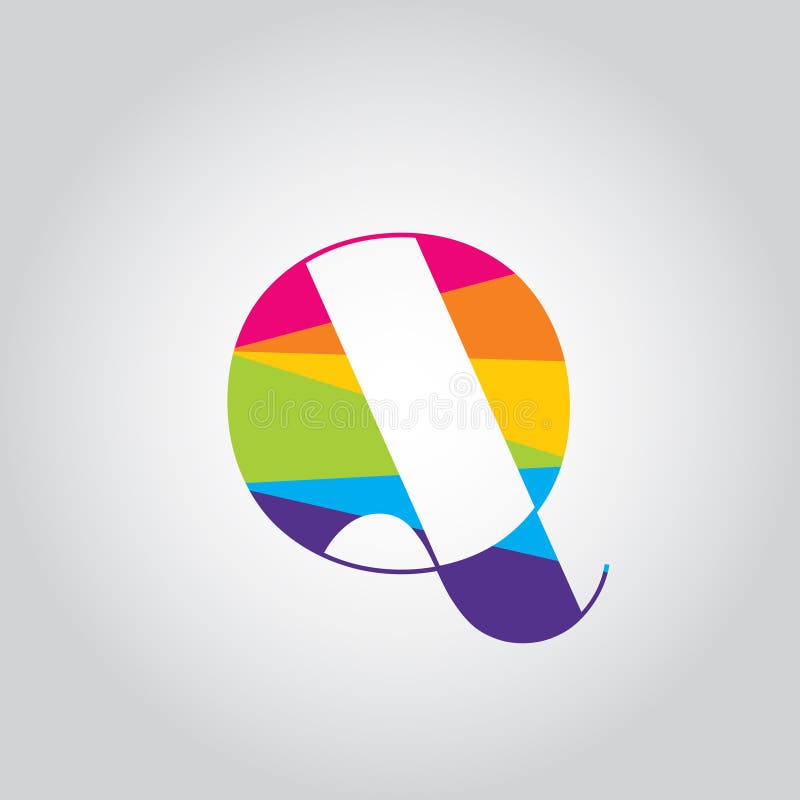 Rainbow Colored Artistic Q Letter Logo Design Vector Icon Stock Vector ...