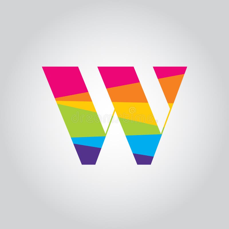 Letter W Rainbow Colored Letters Stock Illustrations – 11 Letter W ...