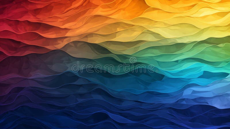 Rainbow Colored Background with Wavy Waves Stock Illustration ...