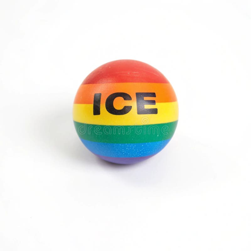 Rainbow Colored Ball Labeled Ice Stock Illustration - Illustration of ...