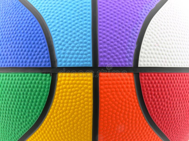 Rainbow Colored Basket Ball Background Stock Image - Image of ...