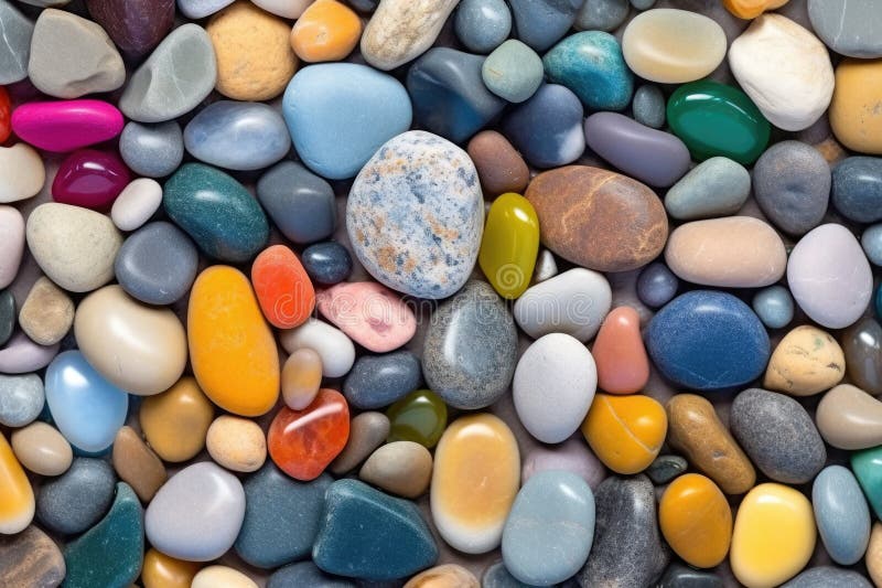 Rainbow Colored Beach Pebbles Stacked Over Each Other Stock Image ...