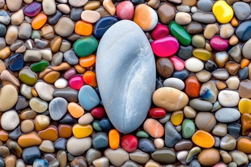 Rainbow Colored Beach Pebbles Stacked Over Each Other Stock Photo ...
