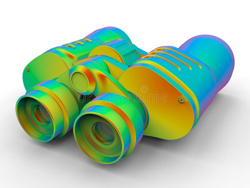 Rainbow colored binoculars stock illustration. Illustration of ...