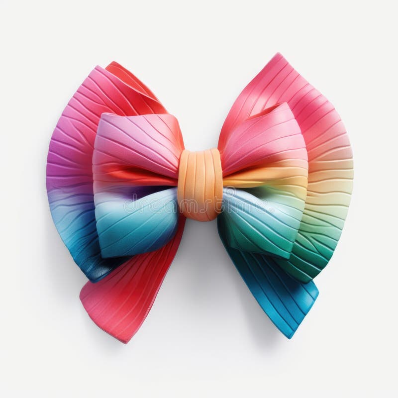 A Rainbow Colored Bow on a White Surface. Stock Illustration ...