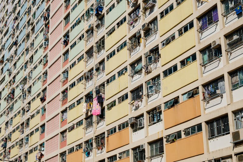 Rainbow Colored Building Facade in HongKong Stock Image - Image of ...