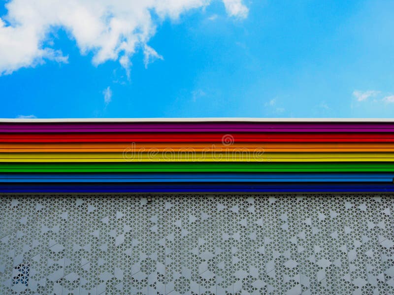 Rainbow colored building stock photo. Image of decor - 147650364