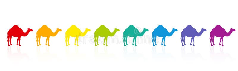 Rainbow Colored Camel Caravan Stock Illustrations – 1 Rainbow Colored ...