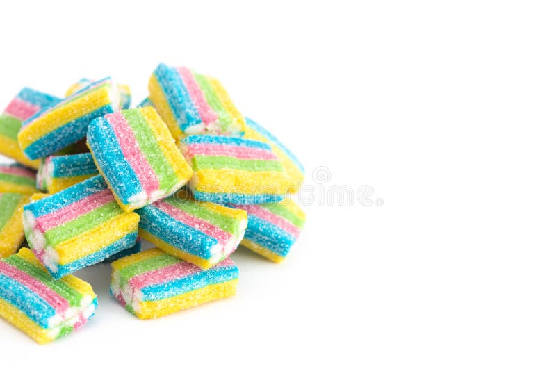 Rainbow Colored Candy Filled with White Cream Stock Photo - Image of ...