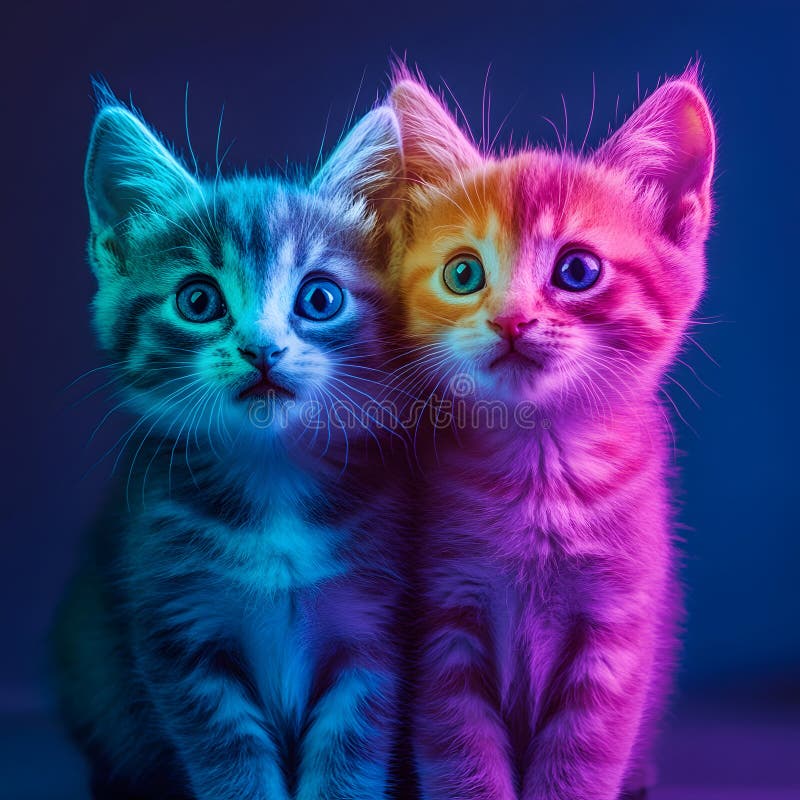 Rainbow Colored Cats Sitting Surface Stock Photos - Free & Royalty-Free ...