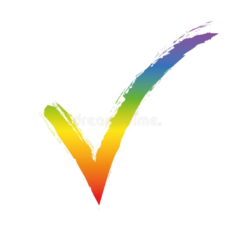Rainbow Colored Check Mark Icon Stock Illustration - Illustration of ...