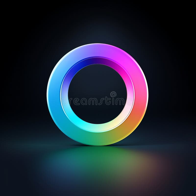 A Rainbow Colored Circle on a Black Background Stock Illustration ...