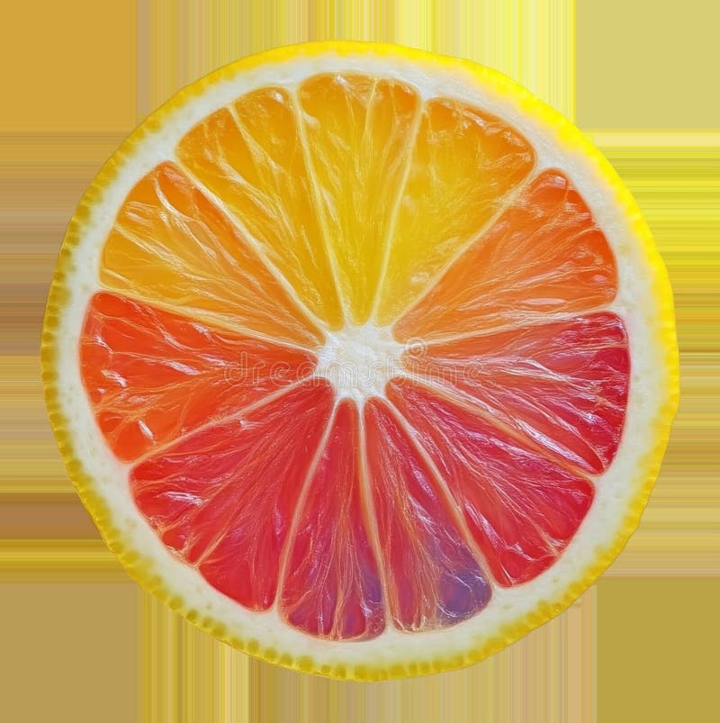 Rainbow Colored Citrus Slice Isolated on Transparent Background ...