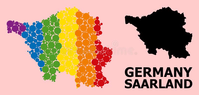 Spectrum Collage Map of Saarland State for LGBT Stock Vector ...