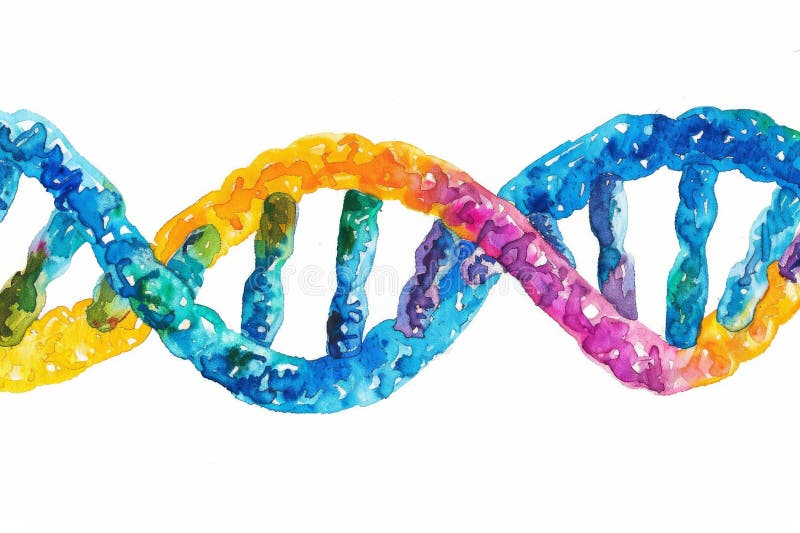 Rainbow Colored DNA Helix, Vibrant and Detailed, Scientific and ...