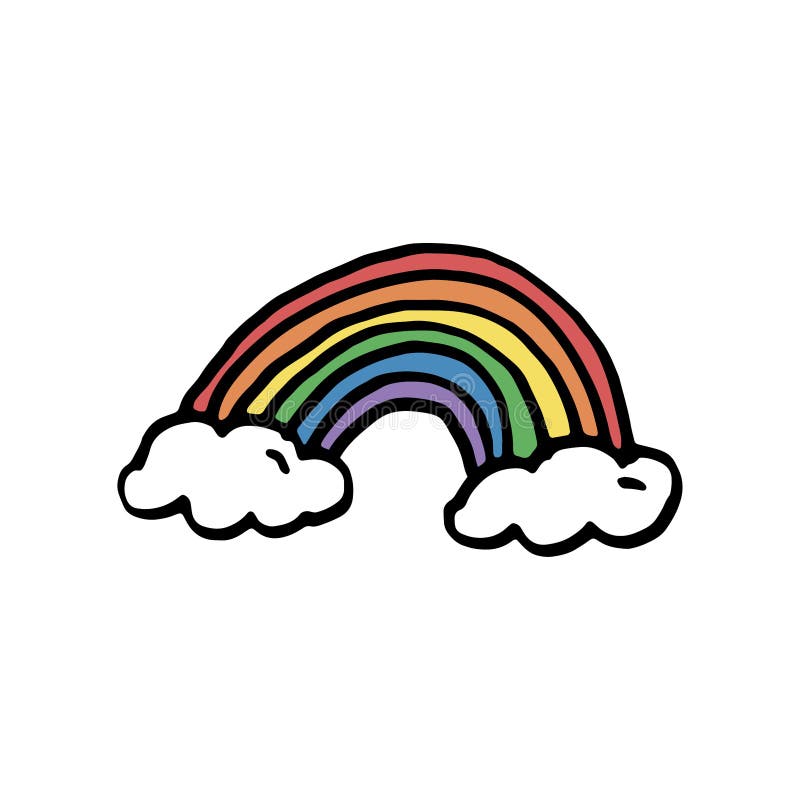 Rainbow Colored Doodle Lgbt Pride Month Stock Vector Illustration Of