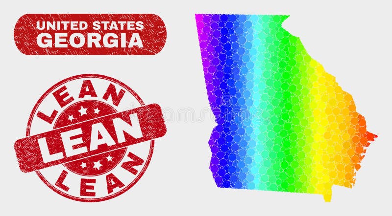 Spectrum Mosaic Georgia State Map and Scratched Lean Stamp Seal Stock ...