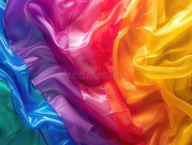 Rainbow Colored Fabric Close-up Stock Image - Image of material, close ...