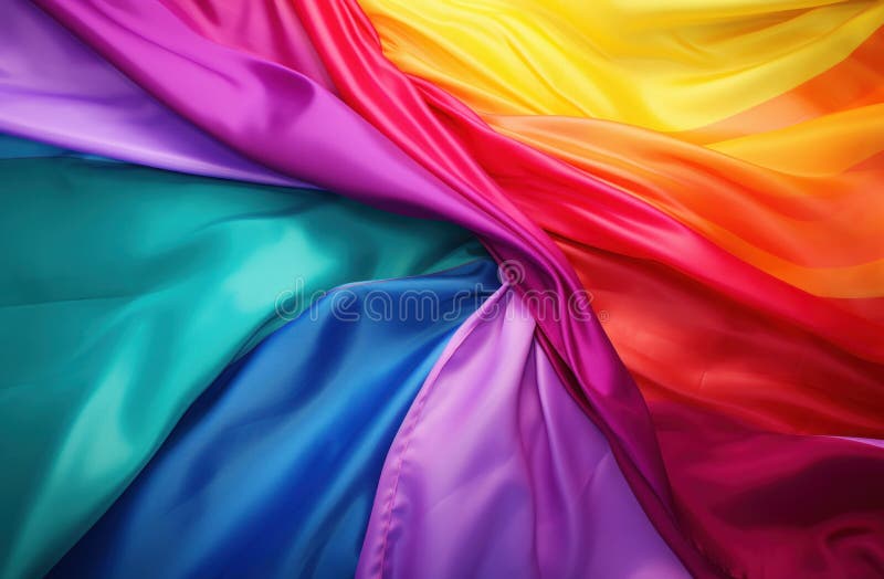 A rainbow colored fabric stock illustration. Illustration of colorful ...