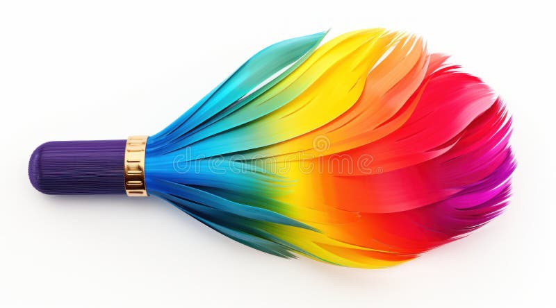 A Rainbow Colored Feathered Object Stock Illustration - Illustration of ...