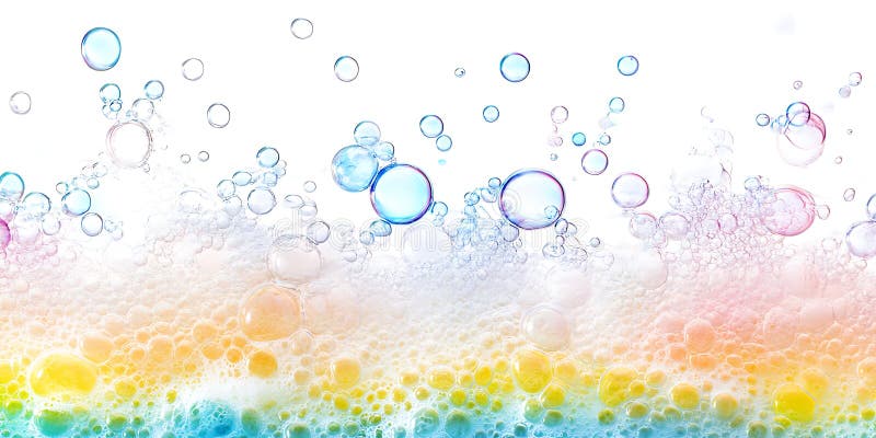 Rainbow-colored Foam Bubbles and Suds Texture Stock Illustration ...