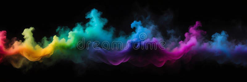 Rainbow Colored Fog on Plain Black Dark Ai Generated Stock Illustration ...