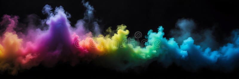 Rainbow Colored Fog on Plain Black Dark Ai Generated Stock Illustration ...