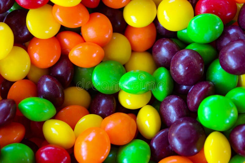 Rainbow Colored Fruit Flavored Candy Stock Photo - Image of green ...