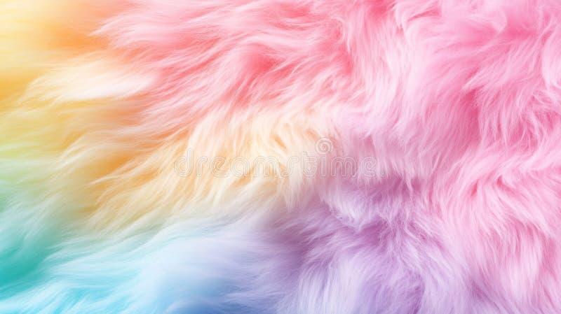 Rainbow-Colored Furry Texture with Pastel Hues Stock Illustration ...