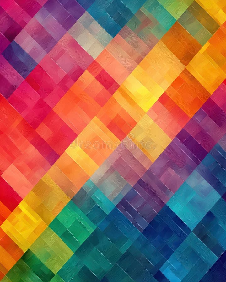 Rainbow Colored Geometric Patterns Merging Together Seamlessly ...