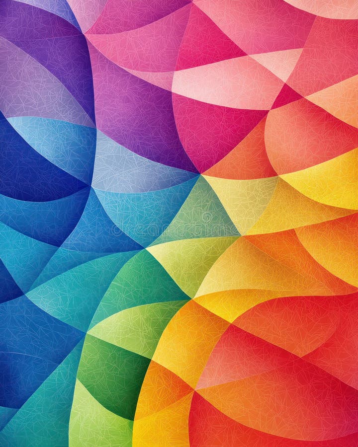 Rainbow Colored Geometric Patterns Merging Together Seamlessly ...