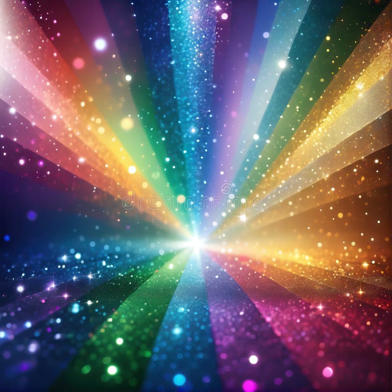 Vibrant Rainbow Light Burst Sparkling Glitter Stock Photos - Free ...