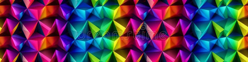 Rainbow Colored Glossy Triangles and Pyramids, for Landing Pages. AI ...