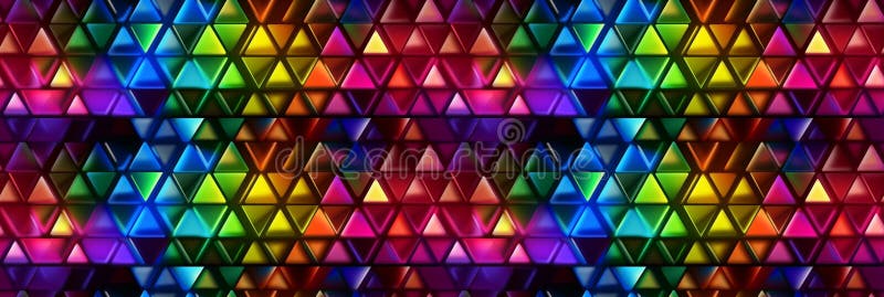 Rainbow Colored Glossy Triangles and Pyramids, for Landing Pages. AI ...