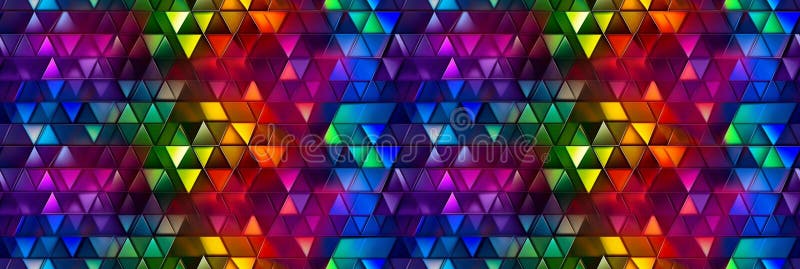 Rainbow Colored Glossy Triangles and Pyramids, for Landing Pages. AI Generative Illustration ...