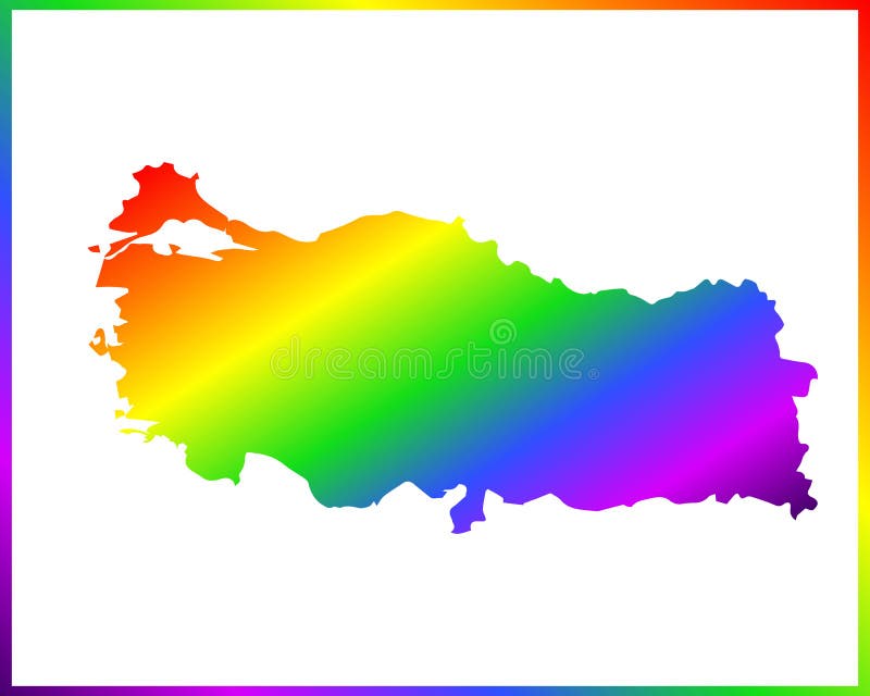 Rainbow Colored Gradient Map of Country Turkey Isolated on White ...