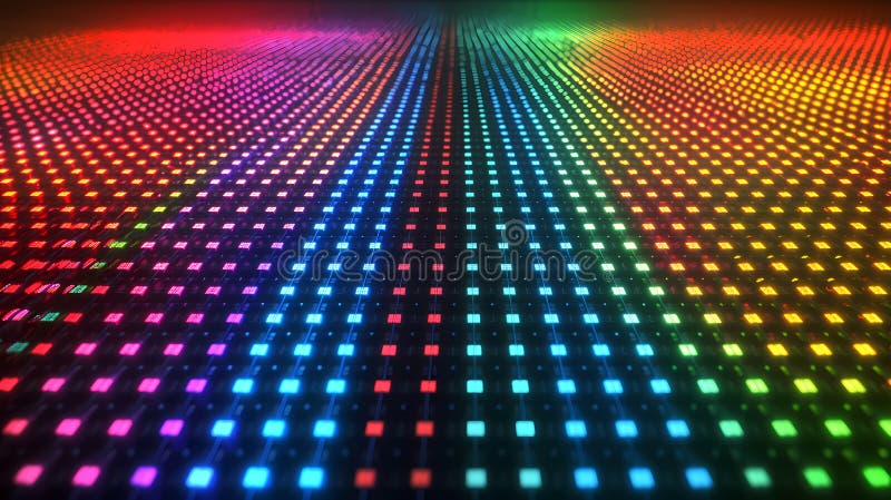 Rainbow Colored Grid Pattern Forming a Futuristic Background Stock ...