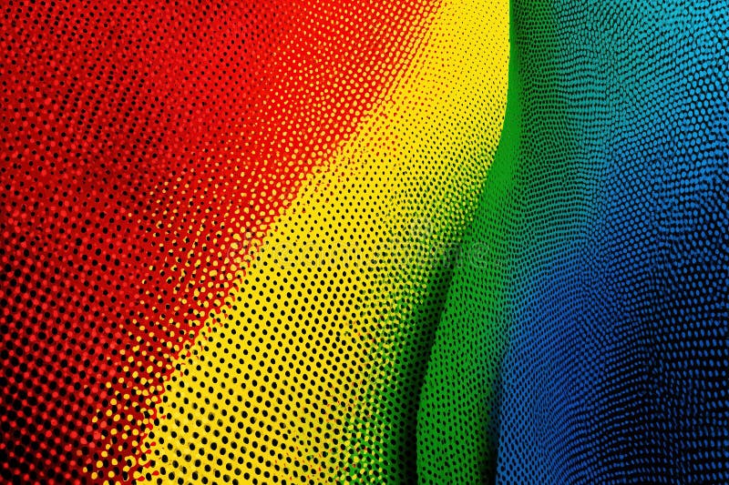 Rainbow Colored Halftone Pattern Creating Wavy Stripes Stock Illustration - Illustration of ...