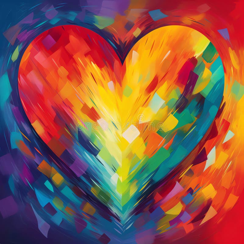 Rainbow-colored Heart: a Flat-style Heart Illustration, with Each ...