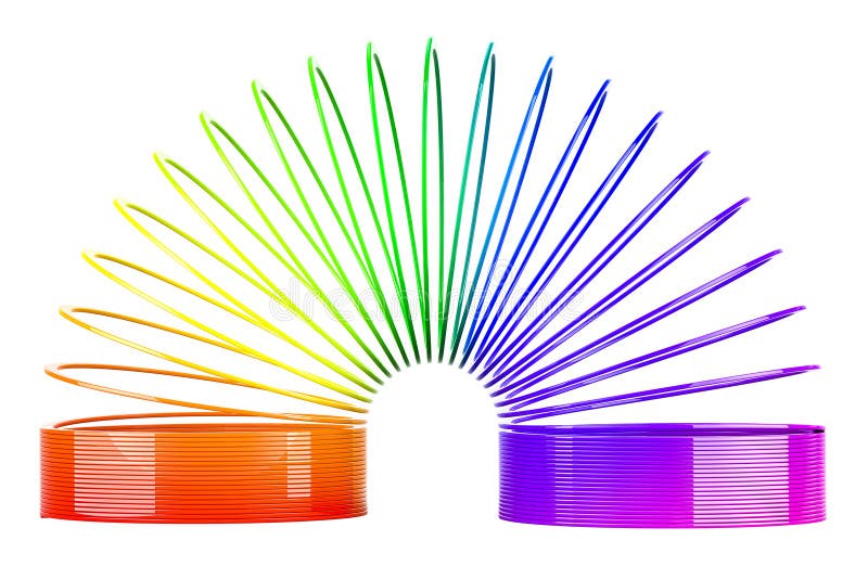 Rainbow Colored Helical Spring Toy. 3D Rendering Editorial Image ...
