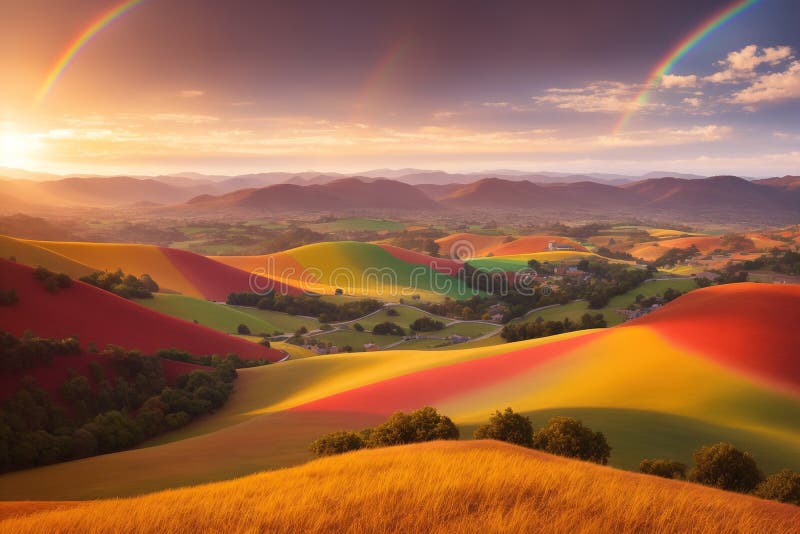 Rainbow-colored Hills Incorporate a Foreground Element Made with ...