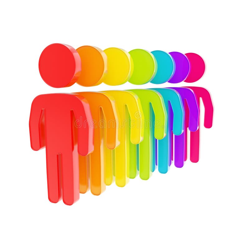 Rainbow Colored Human Figure Emblems Isolated Stock Illustration ...