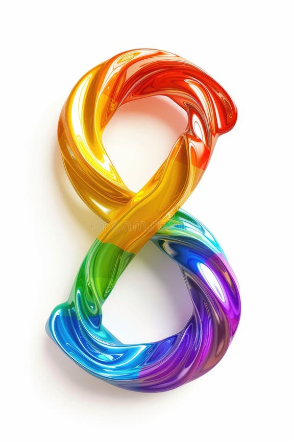 Rainbow Colored Infinity Symbol Made of Metal Stock Illustration ...